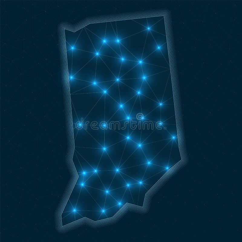 Indiana network map. stock vector. Illustration of modern - 236997933