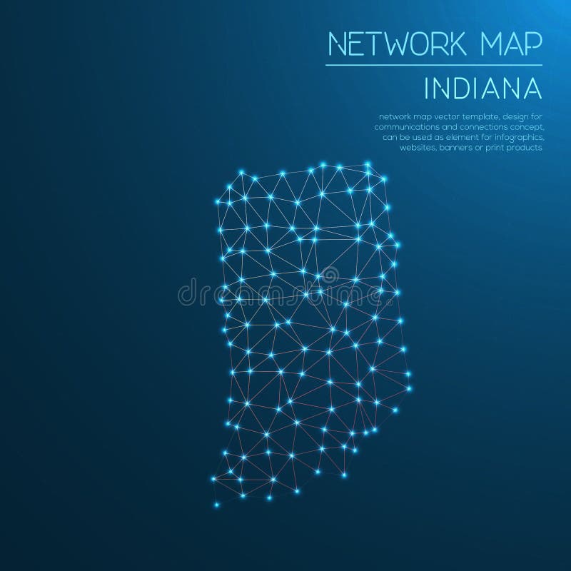 Indiana network map. stock vector. Illustration of north - 87670460
