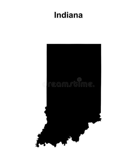 Indiana outline map stock vector. Illustration of tourism - 360688196