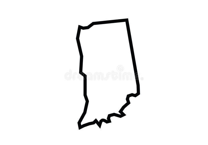 Indiana Map Outline Vector Illustartion Stock Vector - Illustration of ...