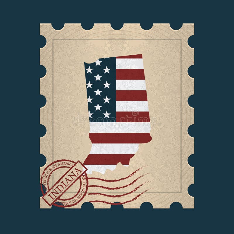 Indiana Postage Stamp. Vector Illustration Decorative Design Stock ...