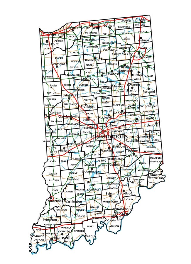 Indiana Map Road Stock Illustrations – 330 Indiana Map Road Stock ...