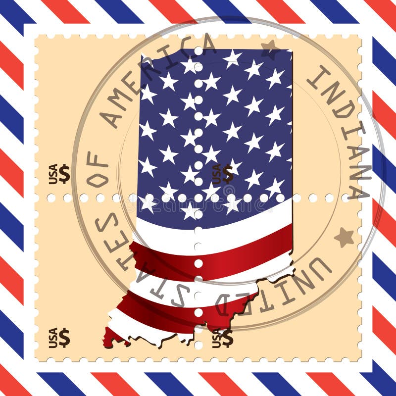 Stamp of Indiana State. Vector Illustration Decorative Design Stock ...
