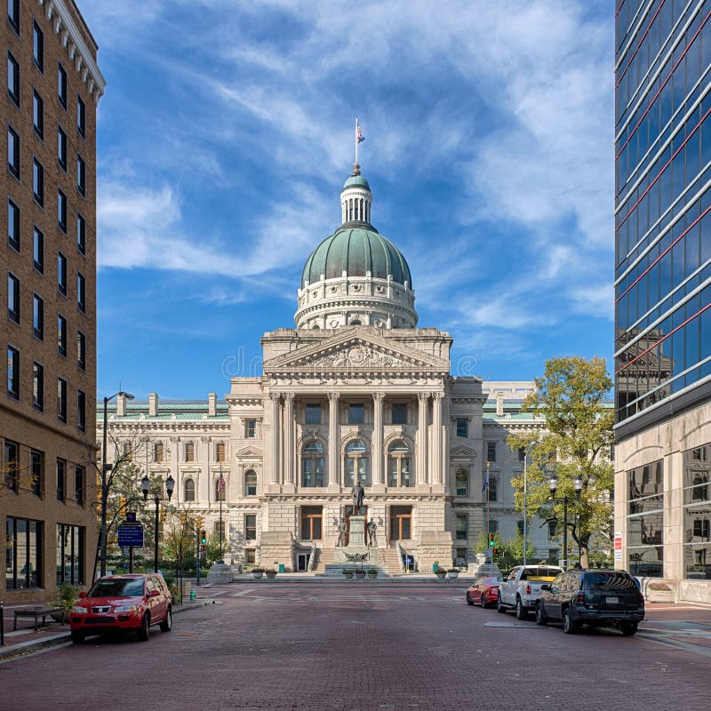 Indiana State Capitol Dome Interior Stock Image - Image of glass ...