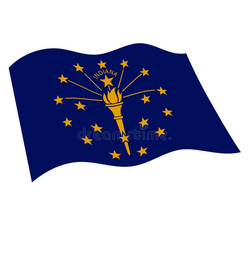 Indiana in State Flag Flying Waving Stock Illustration - Illustration ...