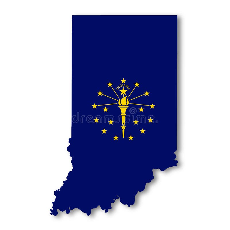 Indiana State Flag Map Illustration with Clipping Path Stock ...