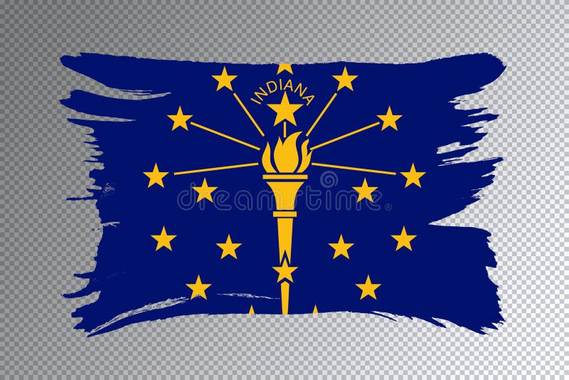 Indiana Flag and Map, Transparent Background Stock Illustration ...
