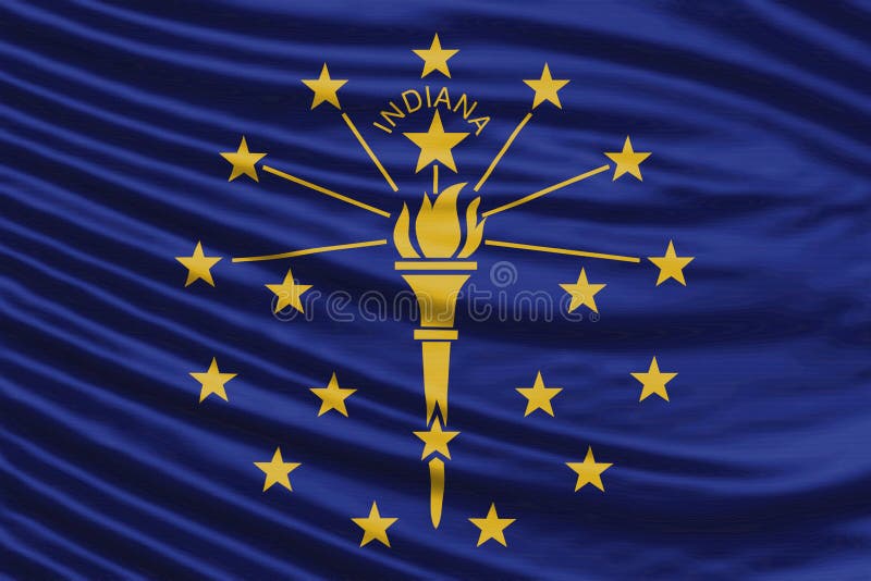 Indiana State Flag Wave Close Up, Indiana Flag Stock Illustration ...