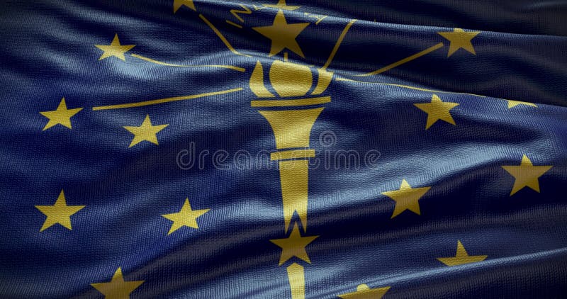 Indiana State Flag Waving Background. 4K Backdrop Stock Footage - Video ...