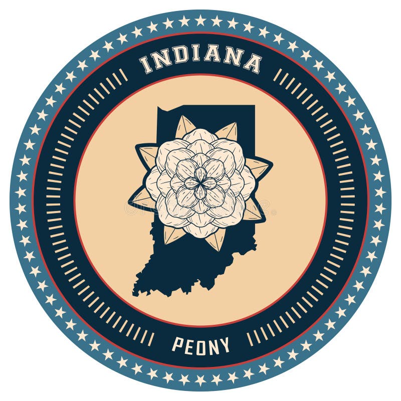 Indiana Map with Flower. Vector Illustration Decorative Design Stock ...