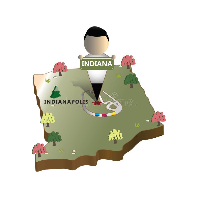 Indiana State Map. Vector Illustration Decorative Background Design ...