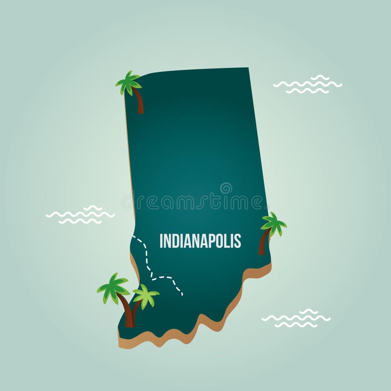 Indiana State Map. Vector Illustration Decorative Design Stock ...