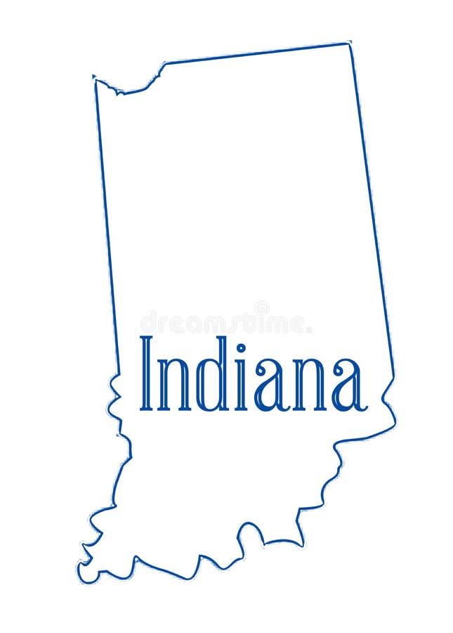 Indiana State Outline Map stock illustration. Illustration of indiana ...