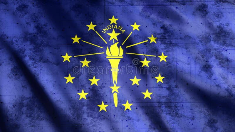 Indiana State (USA) Grunge Flag Video Animation with Seamless Loop ...