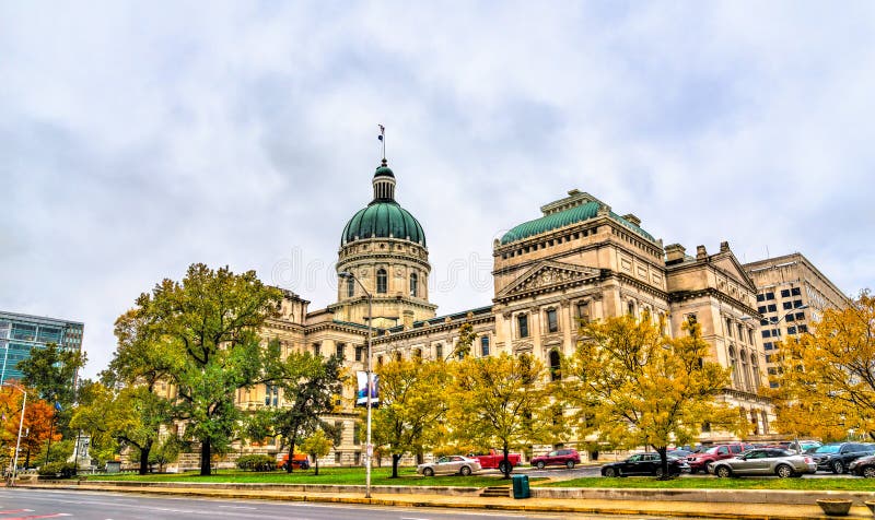 The Indiana Statehouse in Indianapolis Stock Photo - Image of american ...
