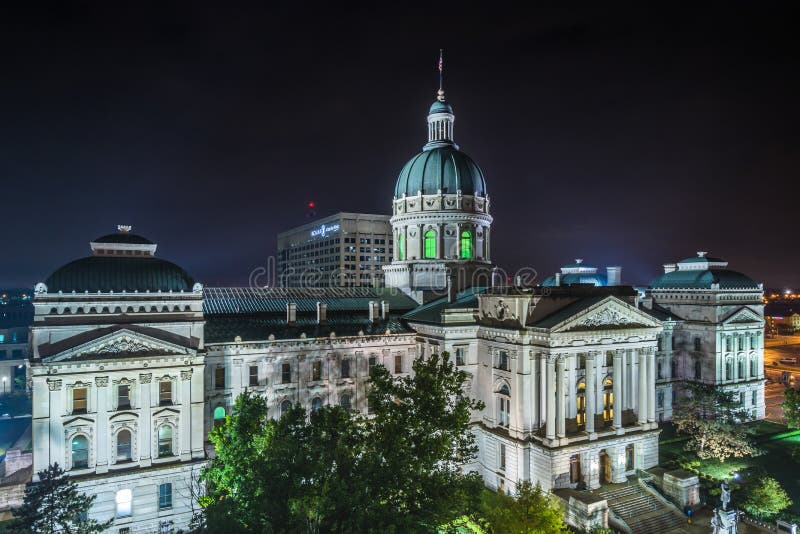 Indiana Statehouse Capital Rotunda. the Beautiful Stained Glass Dome ...