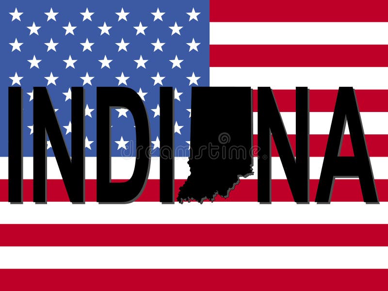 Indiana text with map stock vector. Illustration of silhouette - 3629118