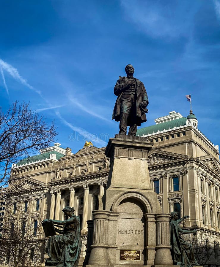 Indiana Thomas Hendricks Monument Stock Image - Image of travel ...