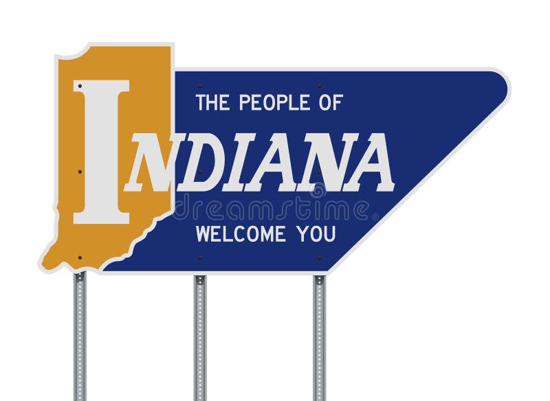 Indiana Welcome You Road Sign Stock Vector - Illustration of graphics ...