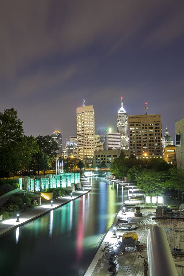 Indianapolis Downtown, Indiana, USA Stock Image - Image of built, canal ...