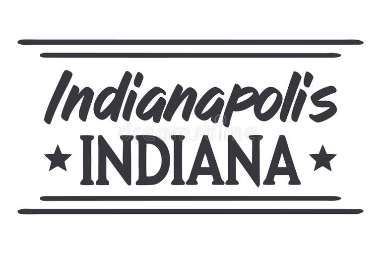 Indianapolis, Indiana Script and Stars Vector Tshirt Design Stock ...