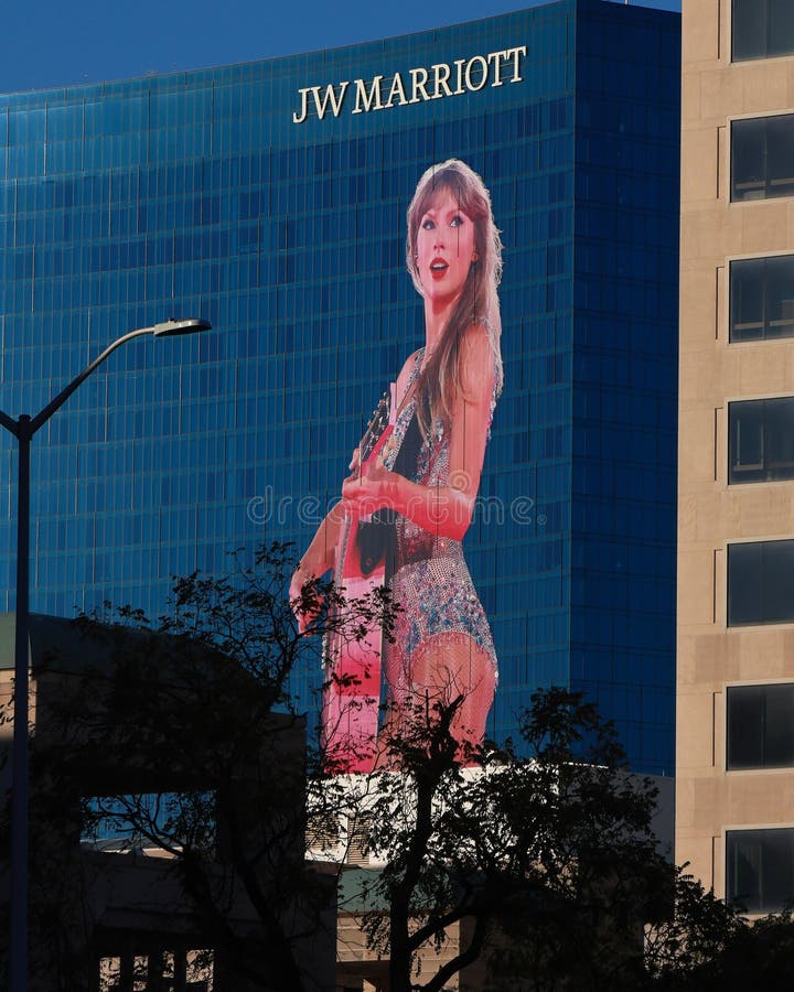 Indianapolis, Indiana, USA, October 20, 2024: Giant Taylor Swift Poster ... Indianapolis, Indiana, USA, October 20, 2024: Giant Taylor Swift Poster ...