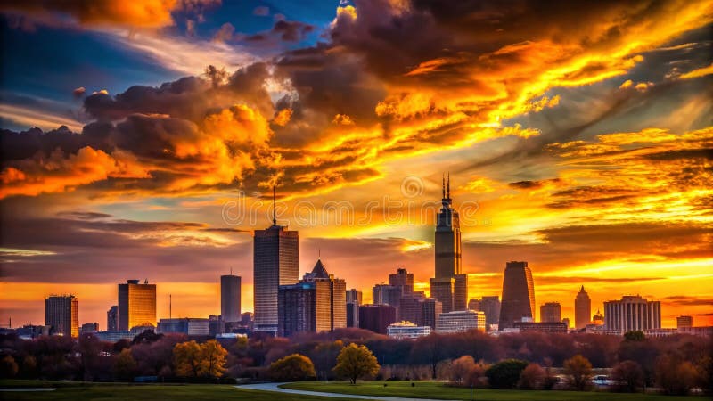 Indianapolis Skyline Silhouette a Captivating Documentary Photography ...