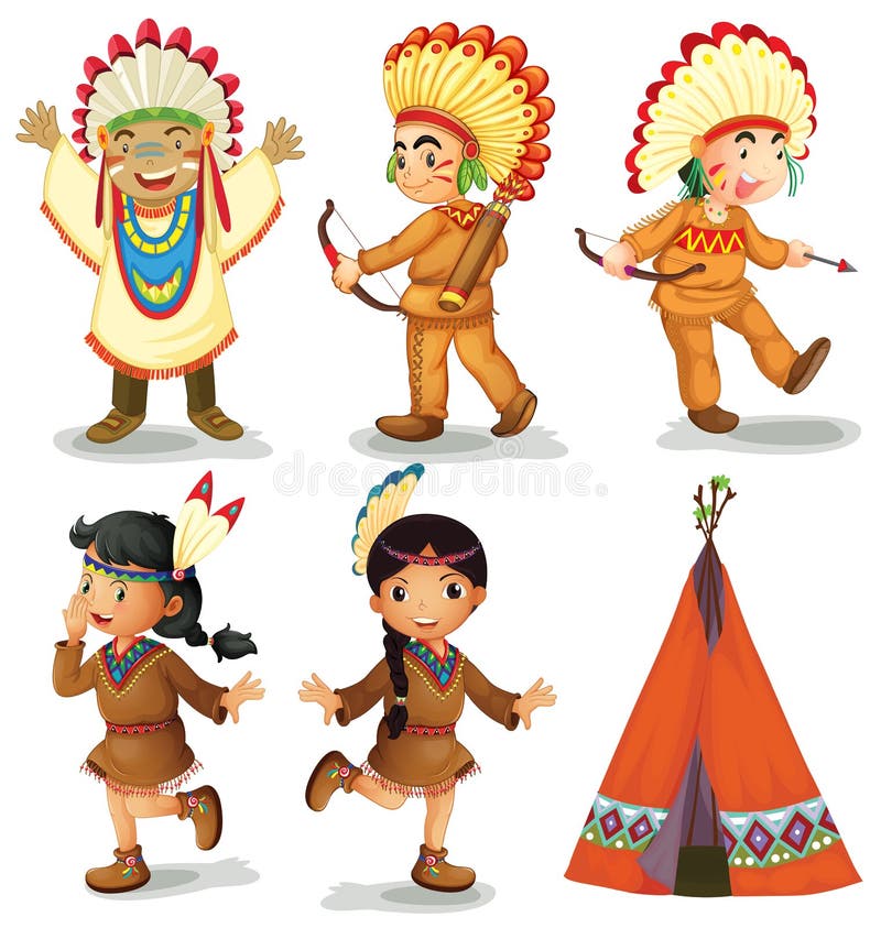 Indianen vector illustratie. Illustration of vrouwen - 48026308