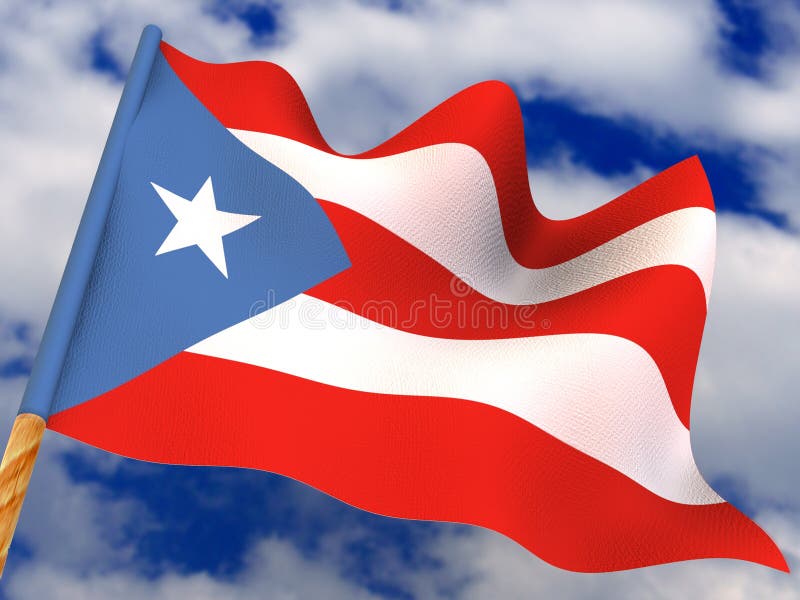Drapeau Du Porto Rico Dans Le Ciel Image stock - Image du rouge, pays ...