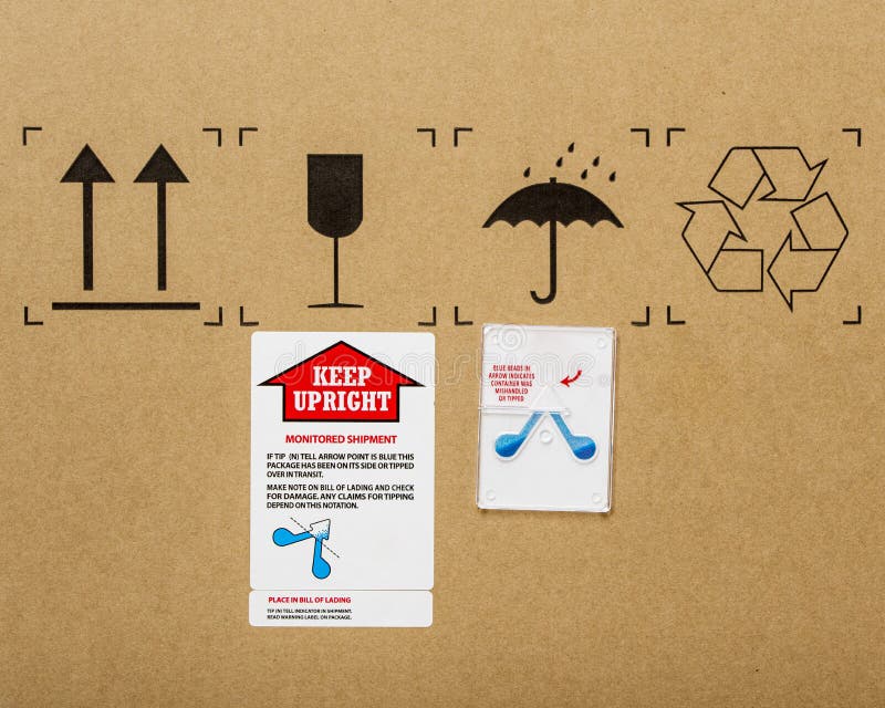 Indication on a Cardboard Box with a Valuable Cargo, the Indicator ...