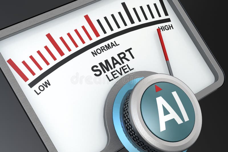 Indicator for AI Smart Level Stock Illustration - Illustration of robot ...