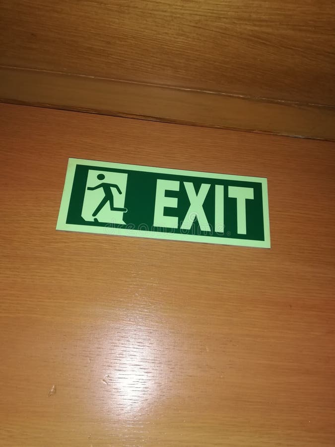 Indicator of Exit in a Five Star Hotel Stock Image - Image of light ...