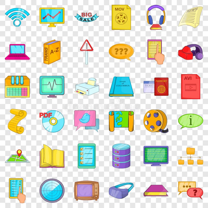Indicator Icons Set, Cartoon Style Stock Vector - Illustration of ...