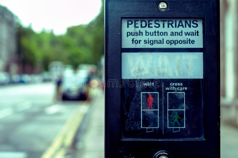 Indicator Light for Pedestrians in a Zebra Crossing Stock Photo - Image ...