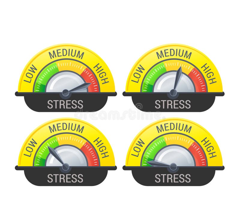 Indicator for Stress Level - 4 Stage Illustration Stock Vector ...