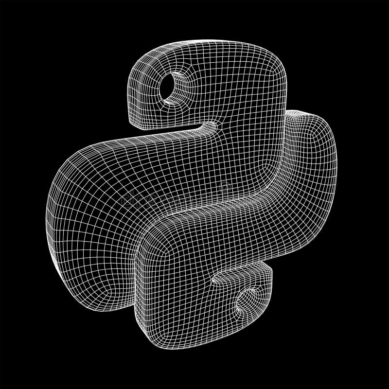 Indicatore Di Linguaggio Del Codice Python Illustrazione Vettoriale ...