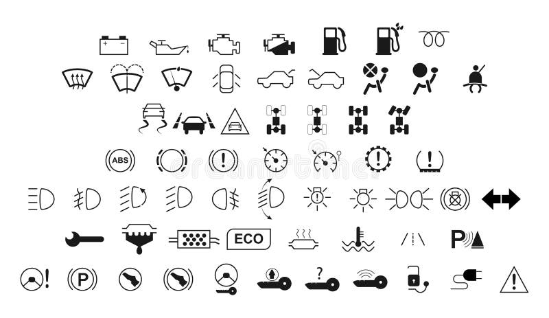 60 Indicators for the Dashboard of the Car, Visualization of Control ...