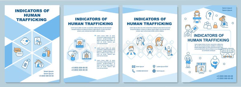 Indicators Of Human Trafficking Brochure Template Stock Image Image