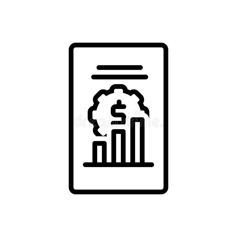Black Line Icon for Indices, Indicator and Scale Stock Illustration ...