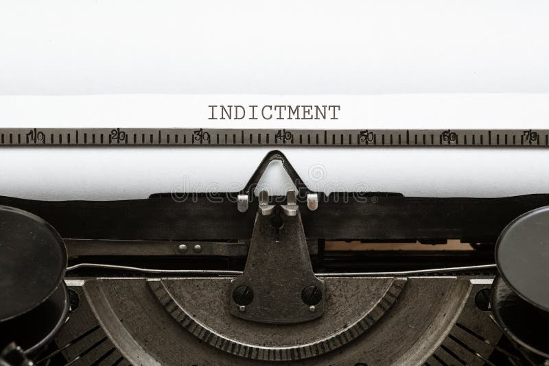 Indictment Title on Vintage Type Writer from 1920s Stock Image - Image ...
