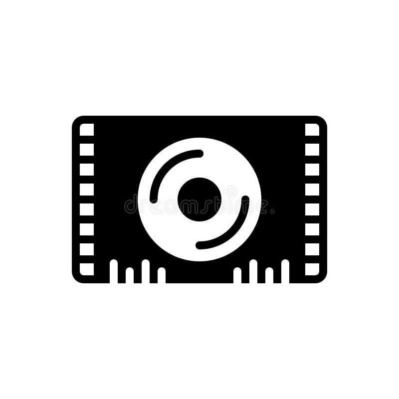 Black Solid Icon for Indie, Record and Music Stock Vector ...