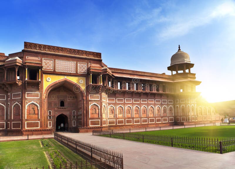 Indien Agra Eine Ansicht Von Taj Mahal Von Einer Wand Des Roten Forts ...