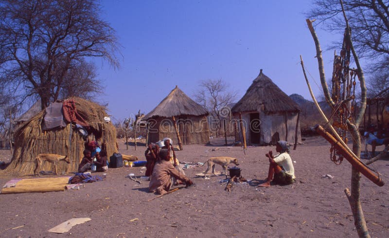 Botswana: Bushmen Community Living in the Desert Editorial Image ...
