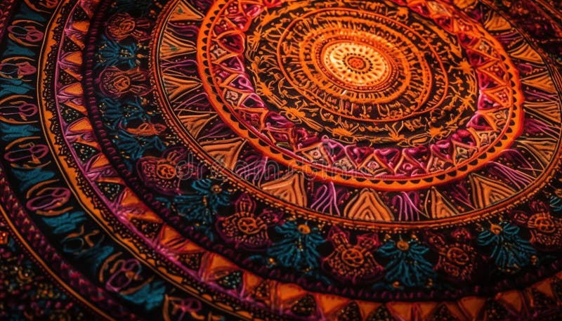 Indigenous Cultures Ornate Floral Mandala Tapestry Backdrop Generated ...