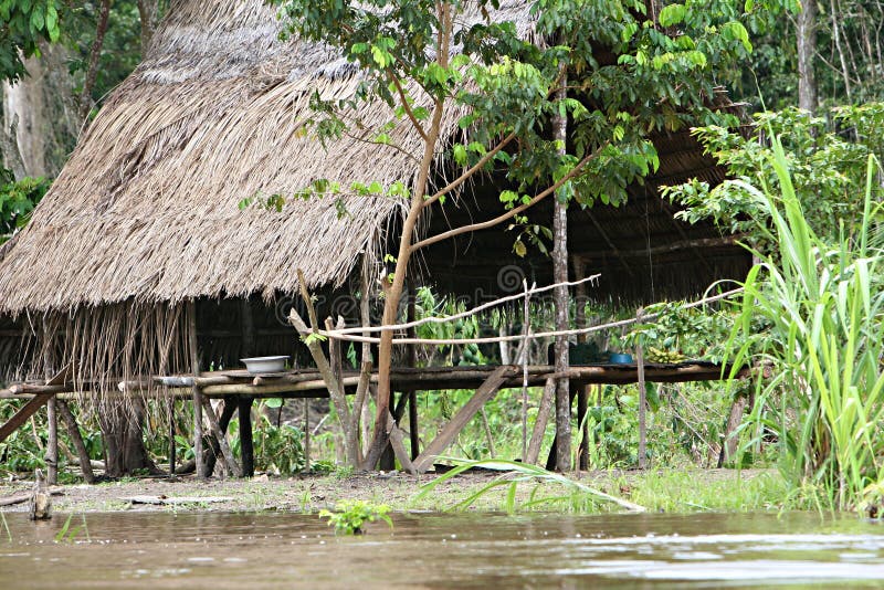 Indigenous House stock photo. Image of trees, river, rain - 28718062
