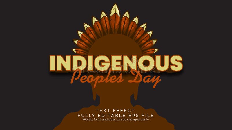 Indigenous Peoples Day Text Effect Font Type Vector Simple Background ...