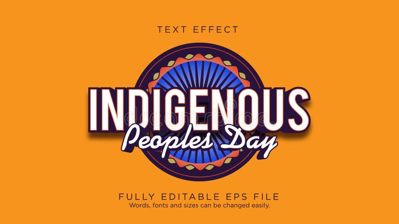 Indigenous Peoples Day Text Effect Font Type Vector Simple Logo ...