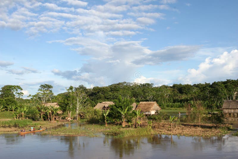 Indigenous Village - Amazon Stock Photo - Image of stilt, amazonia ...