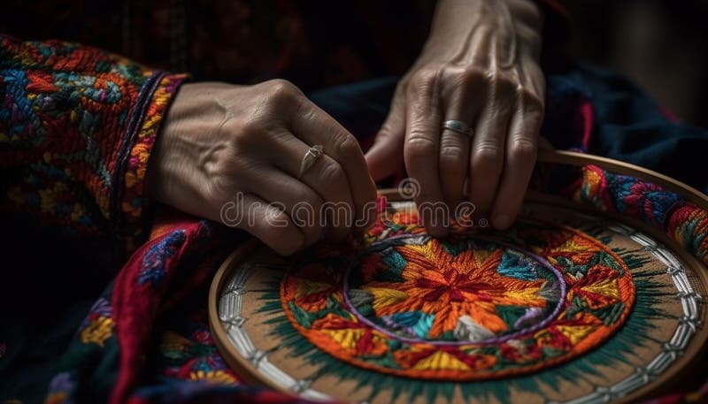 Indigenous Women Working on Traditional Textile Craft Generated by AI ...