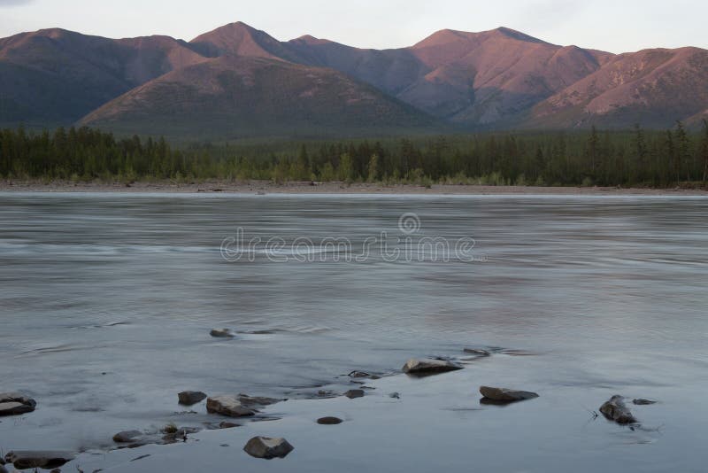 Indigirka. stock image. Image of water, evening, movement - 60894677